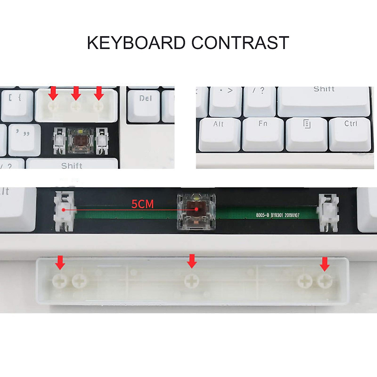 104Keys Keycap Set Double Color Backlight Key Cover for Cherry MX Mechanical Keyboard Gaming Keyboard Black Red