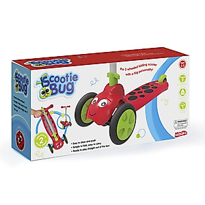 Mookie Scootiebug - Red | 3-Wheel Foldable Scooter with Height-Adjustable Handlebar, Develop Balance and Motor Skills, Sturdy and Easy to Maneuver | For Kids Ages 2 to 5 (8561)