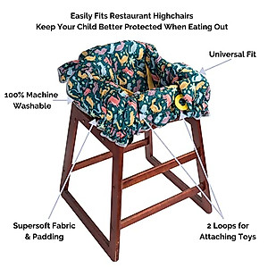 Suessie Shopping Cart Cover and High Chair Cover, Dinosaurs