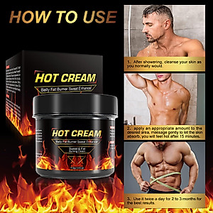 REBODUM Hot Sweat Cream, Fat Burning Cream for Belly Natural Weight Loss Cream Weight Loss Workout Enhancer for Women and Men Cellulite Treatment for Thighs Legs Abdomen Arms and Buttocks