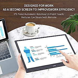 G-STORY 15.6 inch Touchscreen Portable Monitor 1080P Full HD IPS Gaming Display USB-C Portable Gaming Monitor with HDR/FreeSync/Speakers/Mini HDMI for PS5 PS4 Xbox Series NS, Laptop PC Phone MAC