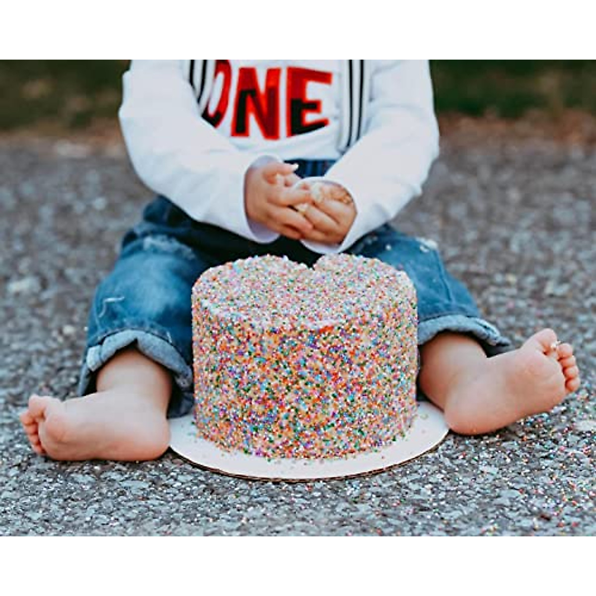 Pinleck Toddler Baby Boy Birthday Clothes Set Bowtie Romper Suspenders Ripped Denim Pants Outfits (1st Birthday-White-1Short, 18-24 Months)