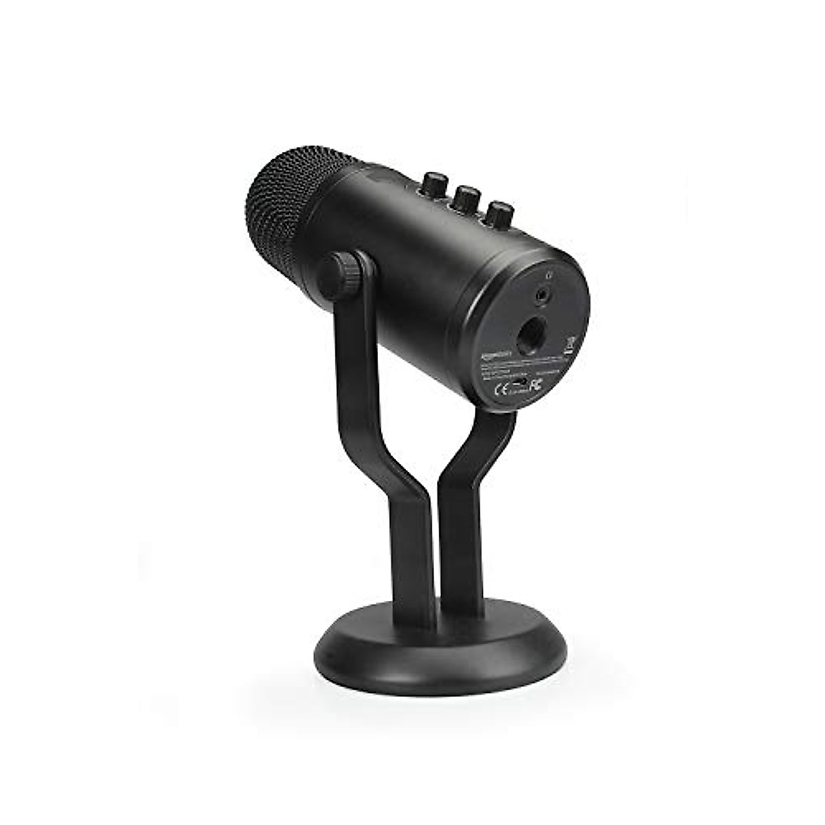 Amazon Basics Professional USB Condenser Microphone with Volume Control and OLED Screen - Black