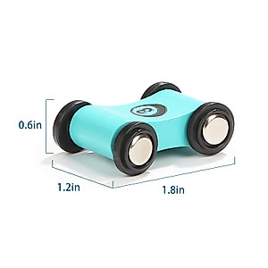 TOP BRIGHT Wooden Car Ramp Race Track Toy Toddler Car Playset Replacement Cars 12 Pack