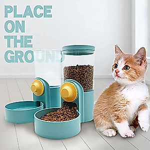 Aarpurt Hanging Automatic Dog Water Dispenser Feeder, Water Food Bowl for Cage Pet, Gravity Auto Feeder Waterer Set forSmall and Medium Pets