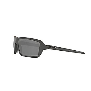 Oakley Men's OO9129 Cables Rectangular Sunglasses, Steel/Prizm Black, 63 mm