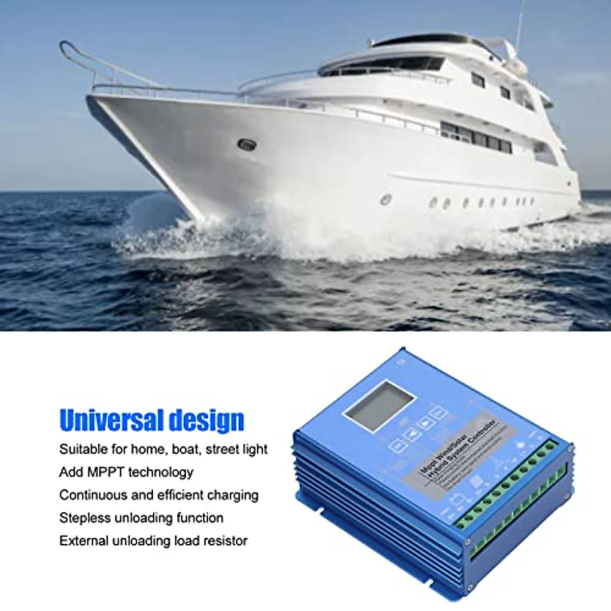 24V 48V MPPT Wind Solar Hybrid Controller Solar Wind Power Accessories, Universal LCD Energy Controller Wind 1000W Photovoltaic 1000W