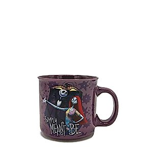 Silver Buffalo Disney Nightmare Before Christmas Simply Meant to Be Jack and Sally Ceramic Camper Style Mug, 20 Ounces