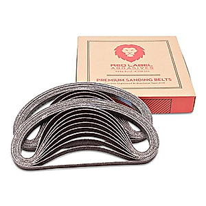 Red Label Abrasives 1/2 X 18 Inch 60 Grit Aluminum Oxide Air File Sanding Belts, 20 Pack