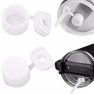 2Pcs Silicone Spill Stopper Set for Stanley, Reusable Leak Stopper Spill Proof Stopper Cup Straw Topper, 2 In 1 Leakproof Straw Topper Cup Straw Cover for Stanley Tumblers Cup Accessories (Clear)