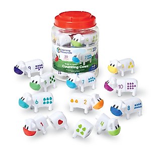 Learning Resources Snap-n-Learn Counting Cows Toy Set,Develops Color Recognition, Counting & Sorting Set, Farm Animals, 20 Pieces, Ages 18+ months
