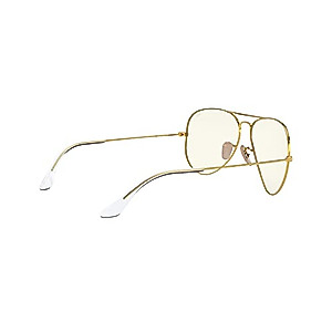 Ray-Ban RB3025 Classic Evolve Polarized Aviator Sunglasses, Gold/Clear to Grey Photochromic, 58 mm