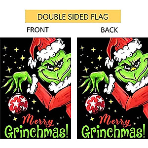 Christmas Festival Garden Flag 12x18 Inch, Christmas Merry Star Fall Flags Double Sided, Burlap Flag Holiday Farmhouse Patio Yard Outdoor Party Decor Gift