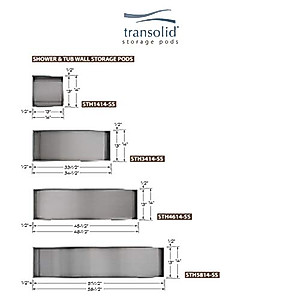 Transolid STH4614 46.5-in. Recessed Stainless Steel Shower Storage Pod