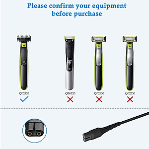 4.3V for Oneblade A00390 Shaver Charger Replacement Compatible with Philips One Blade QP2520, QP2520 / 90, QP2520 / 70, QP2520 / 72 Hybrid Electric Shaver Power Supply Cord