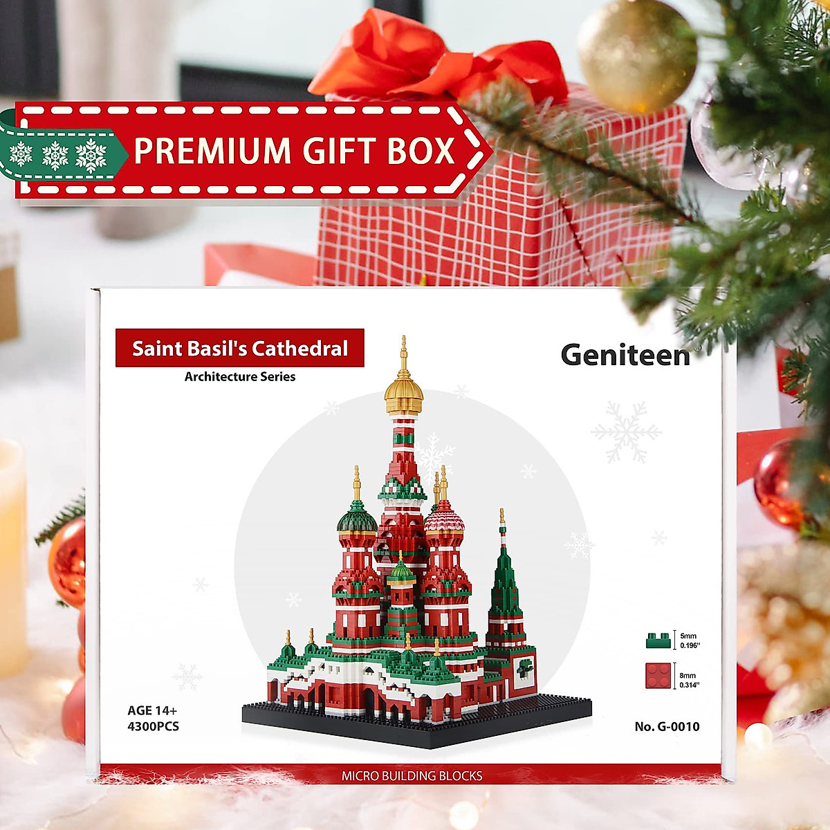 Geniteen Building Block Set, Saint Basil's Cathedral Architecture Model Micro Mini Blocks, Educational Mini Blocks, 4300 PCS