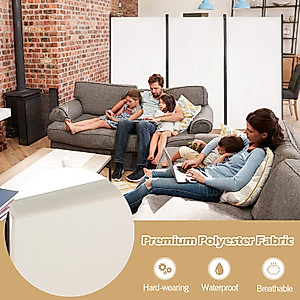 Giantex 6 Ft Tall 3 Panel Room Divider White, Lightweight Portable Folding Privacy Screen, Freestanding Partition Wall Divider and Separator for Bedroom Home Office Apartment Studio