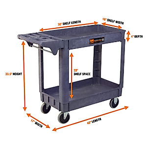 WEN 73002T 500-Pound Capacity 40 by 17-Inch Service Utility Cart