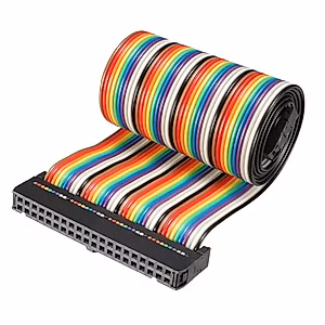 uxcell IDC Rainbow Wire Flat Ribbon Cable 40 Pins 50cm Length 2.54mm Pitch Type-C