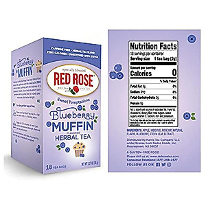 Red Rose Sweet Temptations Bundle! 6 Flavor Sugar Cookie, Banana Foster, Caramel Apple Pie, Blueberry Muffin, Lemon Cake & Strawberry Cheesecake! 0 Calories, Gluten Free and Caffeine Free Herbal Tea!