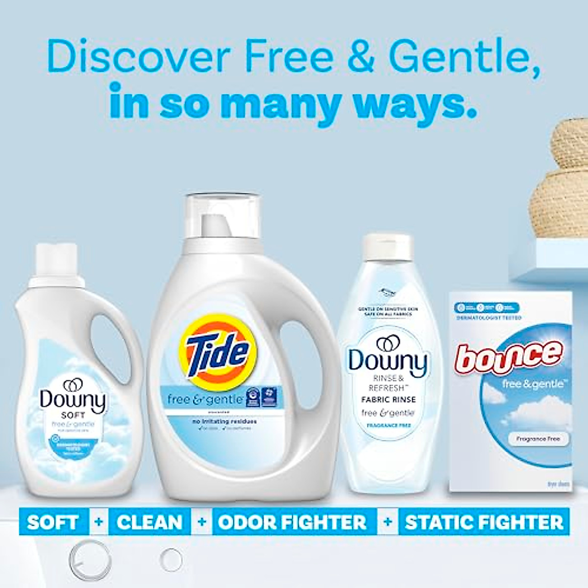 Tide Free & Gentle Liquid Laundry Detergent, 100 Loads, 132 fl oz, Tide Laundry Detergent, Clean Laundry Detergent