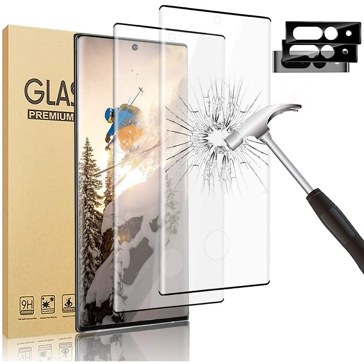 [2+2 Pack] Pixel 7 Pro 5G Screen Protector+Camera Lens Film,Ultra HD Tempered Glass Film [Scratch Resistant] [Ultra HD] [9H Hardness] [Fingerprint Unlock] For Google Pixel 7 Pro (6.7 Inch)