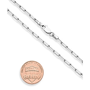 Miabella Solid 925 Sterling Silver 2.5mm Paperclip Link Chain Anklet Ankle Bracelet for Women, Made in Italy (sterling silver, 10 Inches)