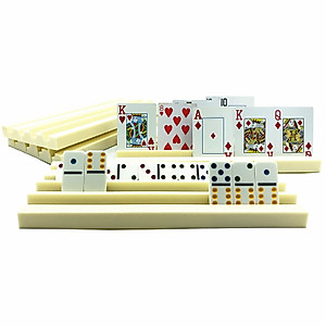 Yuanhe 4Pack Plastic Domino Holders - Domino Racks Trays Organizer for Classic Board Games Tiles Family Games Accessories