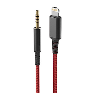 (Apple MFi Certified) Replacement Headphone Cable with iPhone Lightning Connector (3.5mm) Audio Aux Cord with Mic & Volume Control Remote (Compatible with Beats/Sony/Sennheiser and Audio Tech)