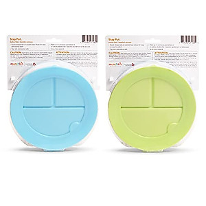 Munchkin Stay Put Divided Suction Plates, Blue/Green