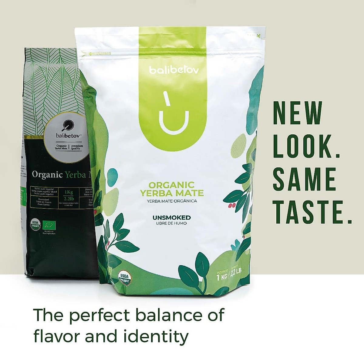 2.2 LB BALIBETOV Organic Yerba Mate Tea - Unsmoked Yerba Mate Pure Loose Leaf Tea - 1 Kg (2.2 LB)