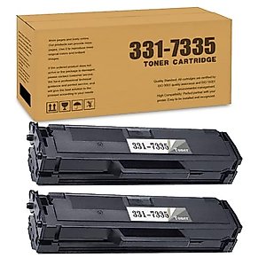 2-Pack 331-7335 Toner Cartridge Replacement for DELL YK1PM HF44N HF442 B1160 B1160w B1163w B1165nfw Printer., Black, CS-331-7335 2P