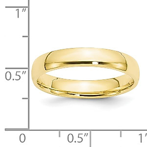IceCarats 10K Yellow Gold 4mm Comfort Fit Plain Classic Wedding Band Ring Size 7