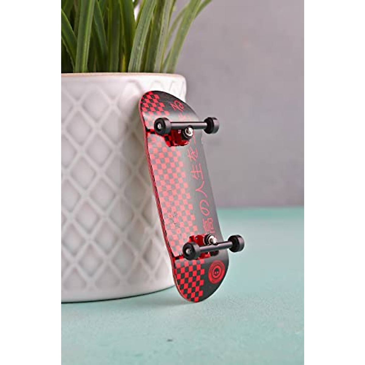Skull Fingerboards Japan Red Edition 34mm Pro Complete Professional Wooden Fingerboard Mini Skateboard 5 PLY with CNC Bearing Wheels