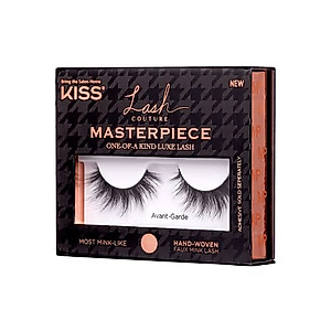 KISS Lash Couture Masterpiece Fake Eyelashes Style 03, ‘Avant-Garde’, One-of-a-Kind Luxe Lash, Hand Woven Faux Mink Synthetic False Eyelashes, 1 Pair