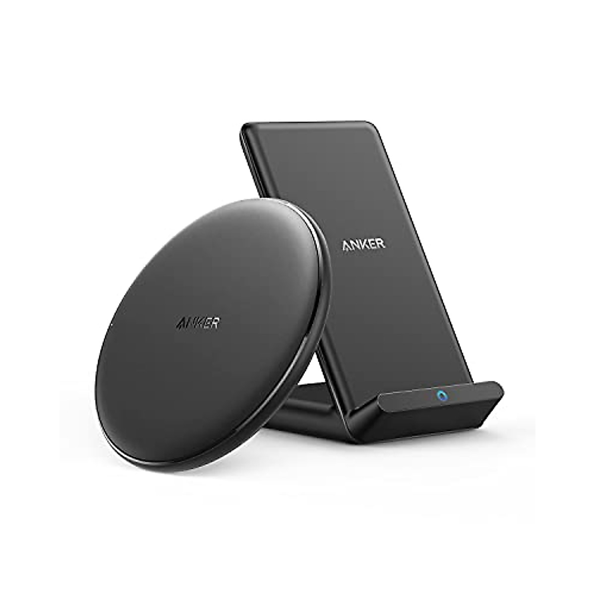 Anker Wireless Chargers Bundle, PowerWave Pad & Stand Upgraded, Qi-Certified, Fast Charging iPhone 12, 12 Mini, 12 Pro, Max, SE, 11, 11 Pro, 11 Pro Max, Xs Max, Galaxy S20, Note 10 (No AC Adapter)
