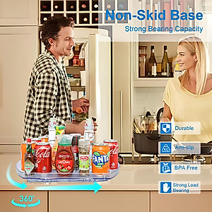 SAMTURUI Lazy Susan Turntable Organizer for Fridge, 360° Rotating, Lazy Susan Spice Storage for Cabinet, Refrigerator, Pantry, Kitchen, Table, Bathroom, Countertop