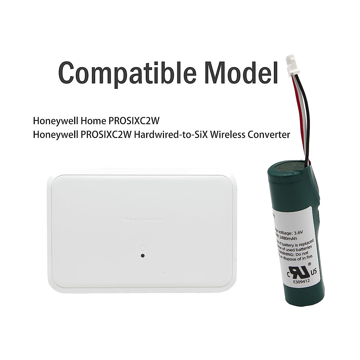Gikysuiz 3.6V/2480mAh Replacement Battery 300-10342 for Honeywell PROSIXC2W Hardwired-to-SiX Wireless Converter