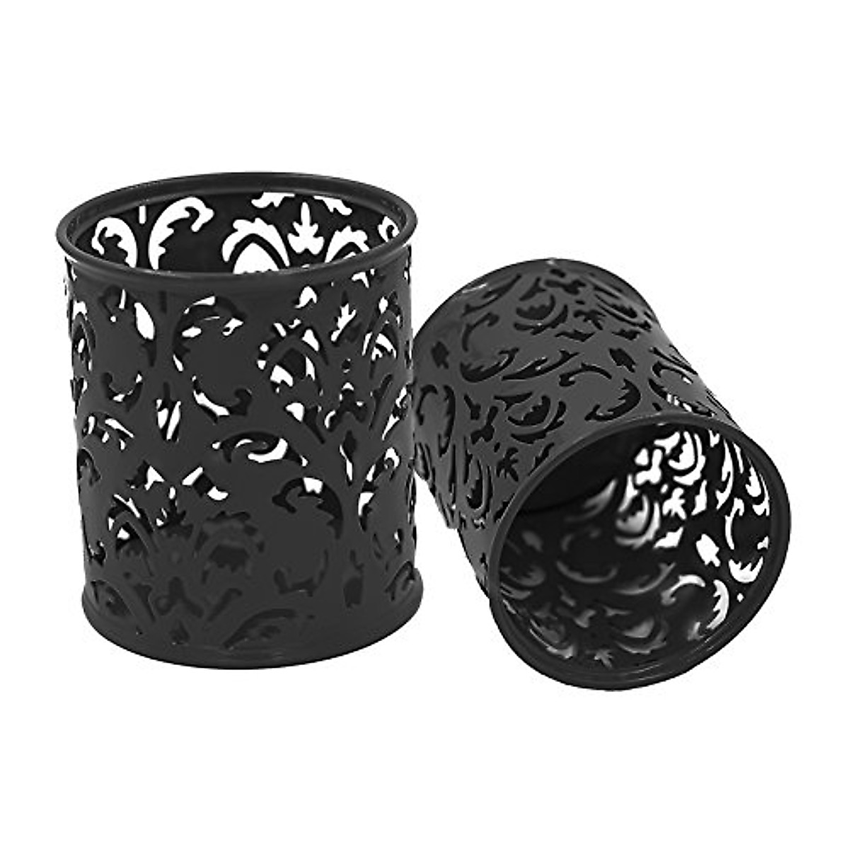 EasyPAG 2 Pack Pen Holder Desk Organizer Pen Pencil Cup Marker Holder Makeup Brush Holders,Black