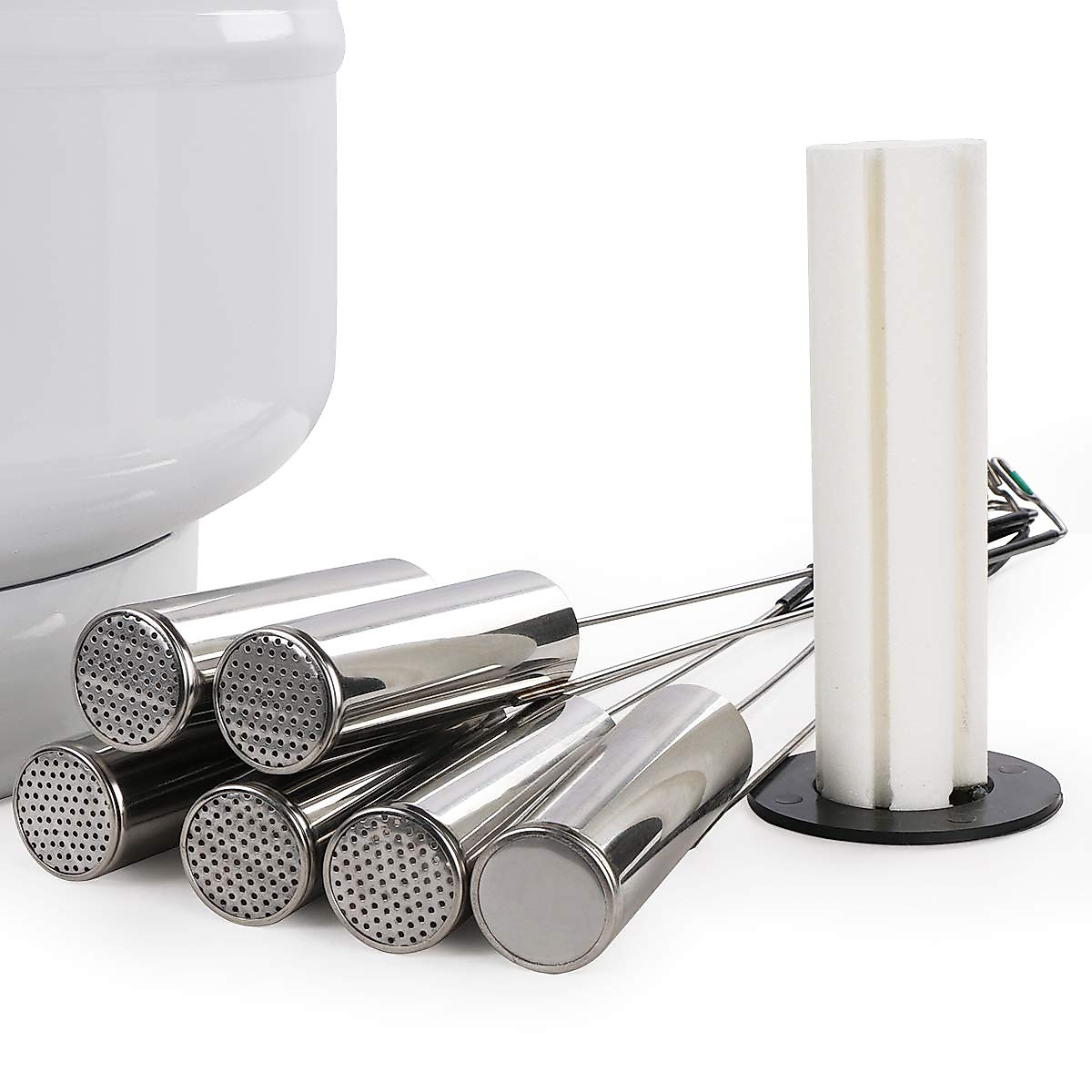 U.S.SOLID 30L Cryogenic Container Liquid Nitrogen LN2 Tank Dewar with Straps 6 Canisters