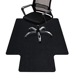 HomeMall Hardwood and Tile Floor Office Chair Mat, 48"x36" Computer Gaming Rolling Chair Mat, Non-Slip Low-Pile Floor Protector, Under Desk Rug for Rolling Chair, Black