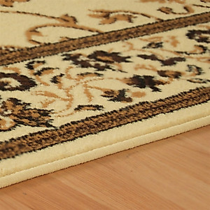 Superior Indoor Area Rug Set, for Living Room, Entryway, Basement, Kitchen, Office, Floor Cover, Jute Backing, Formal Floral, Clementina 3 Piece Rug Set, 2' x 3', 2' x 5', 5' x 7', Beige Ivory