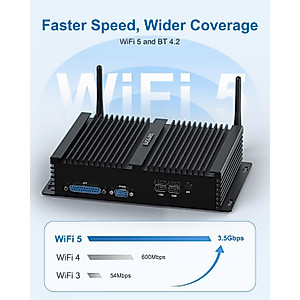BASOARO Industrial Mini Computer, Fanless Industrial PC, Core i7 8550U, 16G RAM 512G SSD 1TB HDD, Dual LAN, Triple Display 4K UHD, DP/EDP/HD, 6 RS232 COM, Win 11 Pro Mini PC