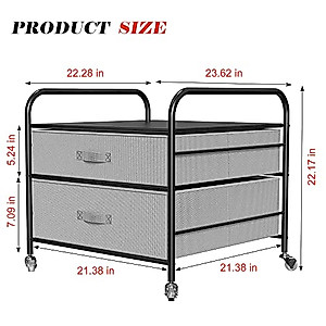 Fridge Stand with Storage, WAYTRIM Kitchen Fridge Stand Mini Fridge Organizer Stand for Dorms Refrigerator Stand with Metal Frame Wooden Tabletop 4 Swivel Wheels for Mobility