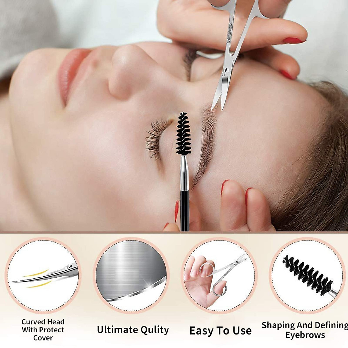 Tweezers Set Tweezers for Eyelashes Stainless Steel Plucking Precision Tweezers Set for Ingrown Hair Remove and Lash Extension, Plucking Tweezers with Leather Case for Gifts (6-Piece)