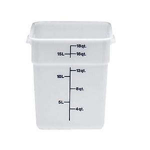 Cambro 18SFSP148 White Poly 18 Qt CamSquare Food Storage Container