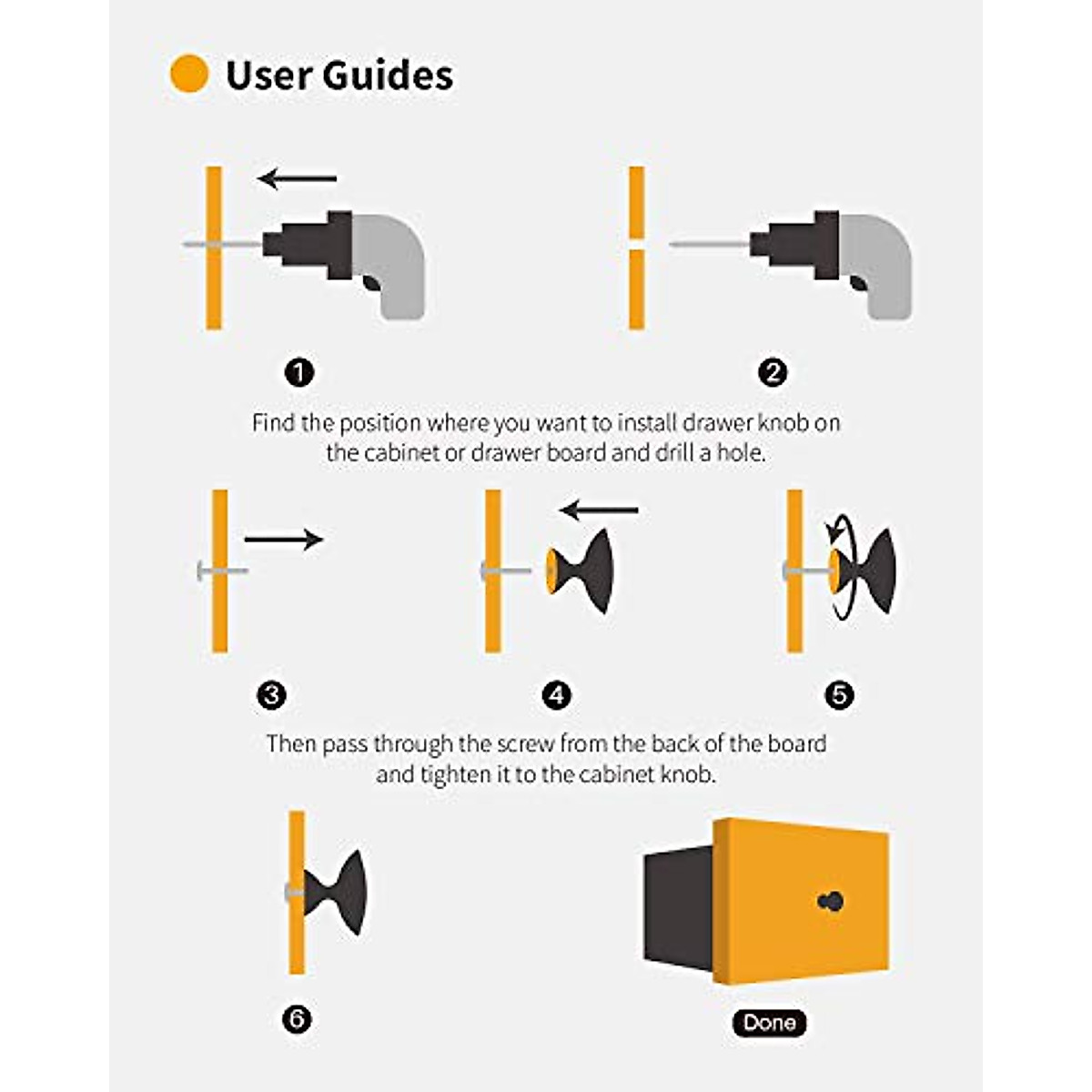 MoHern Black Cabinet Knobs, Dresser Knobs 20 Pack, 1-1/5 inch Matte Kitchen Knobs for Cabinet, Bathroom Cabinet Hardware, Drawer Pulls and Knobs…