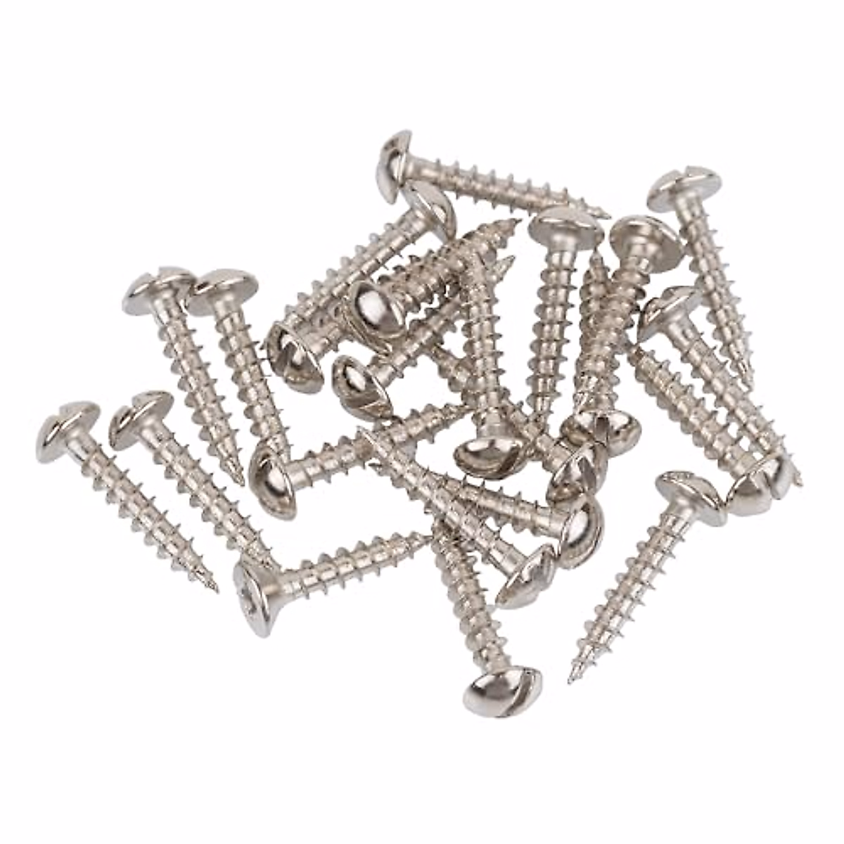#8 x 3/4" Nickel Plated Round Head Slot Drive Wood Screws | Pack of 100 | Fastener Screws for Cabinets, Woodworking, Antique & Modern Furniture | SC-N834RC (100)