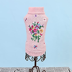 Neiwech Small Dogs Knitted Sweaters Medium Cats Soft Sweatshirts Pet Puppy Warm Winter Clothes Light Pink XL 82w589