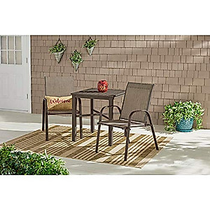 StyleWell Mix and Match Dark Taupe Steel Sling Outdoor Patio Dining Chair in Riverbed Taupe Tan (2-Pack)